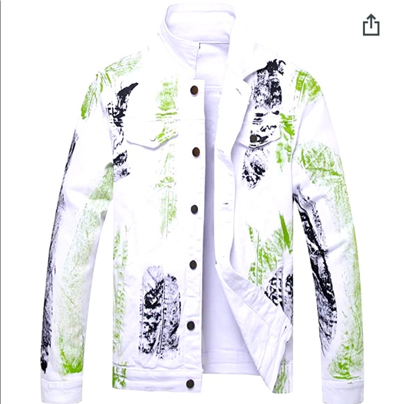 Jackets & Coats | Nwt Mens Multicolor Slim Denim Jacket W Fashion Rips ...